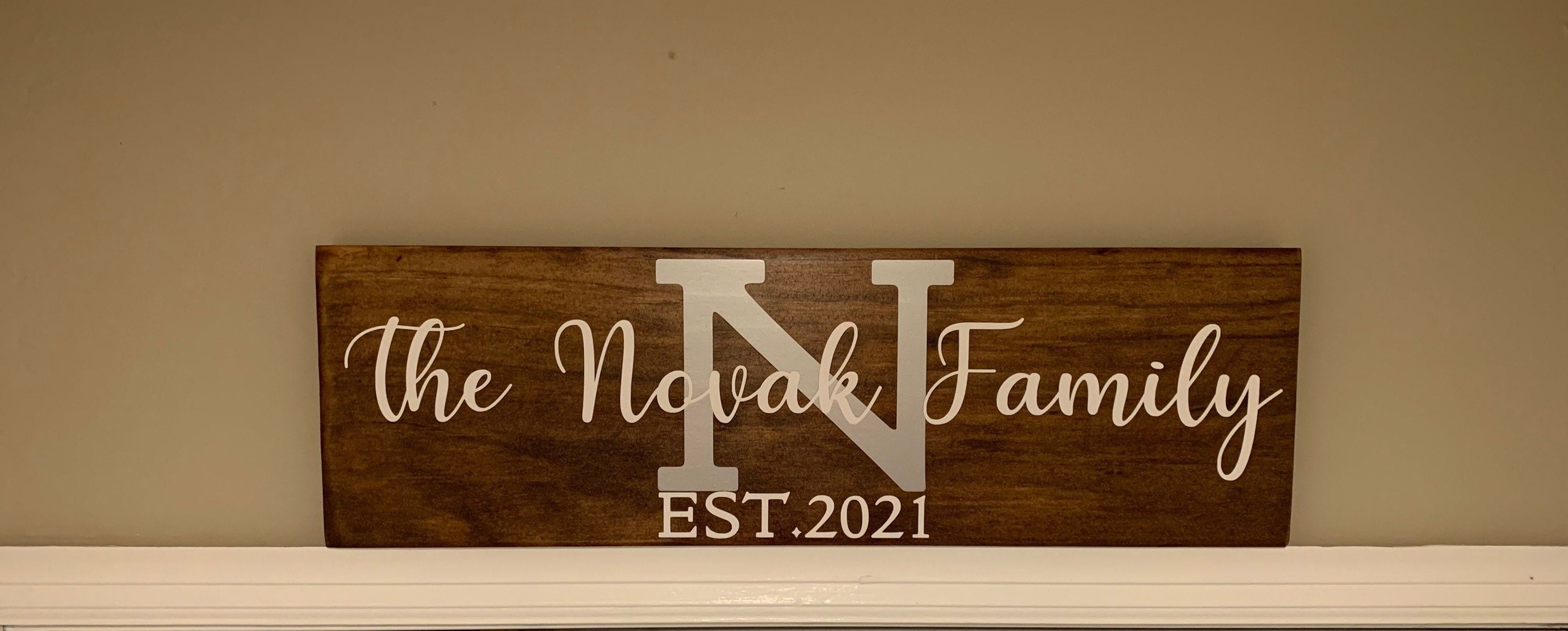 Wooden Monogram Family Name Board | Etsy