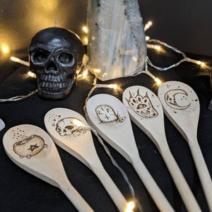 Pyrography Wooden Spoons kitchen witch witch gifts altar | Etsy