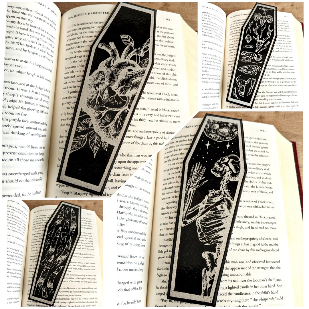 Limited Edition Gold & Silver Foil Dark Coffin Bookmarks, Skeleton ...