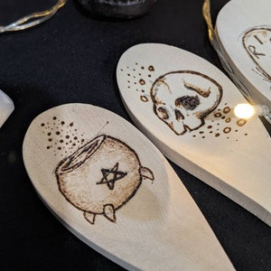 Pyrography Wooden Spoons kitchen witch witch gifts altar | Etsy