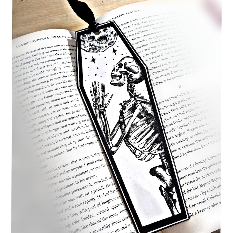 Dark Coffin Bookmarks Skeleton Horror Anatomy Gift Dark - Etsy