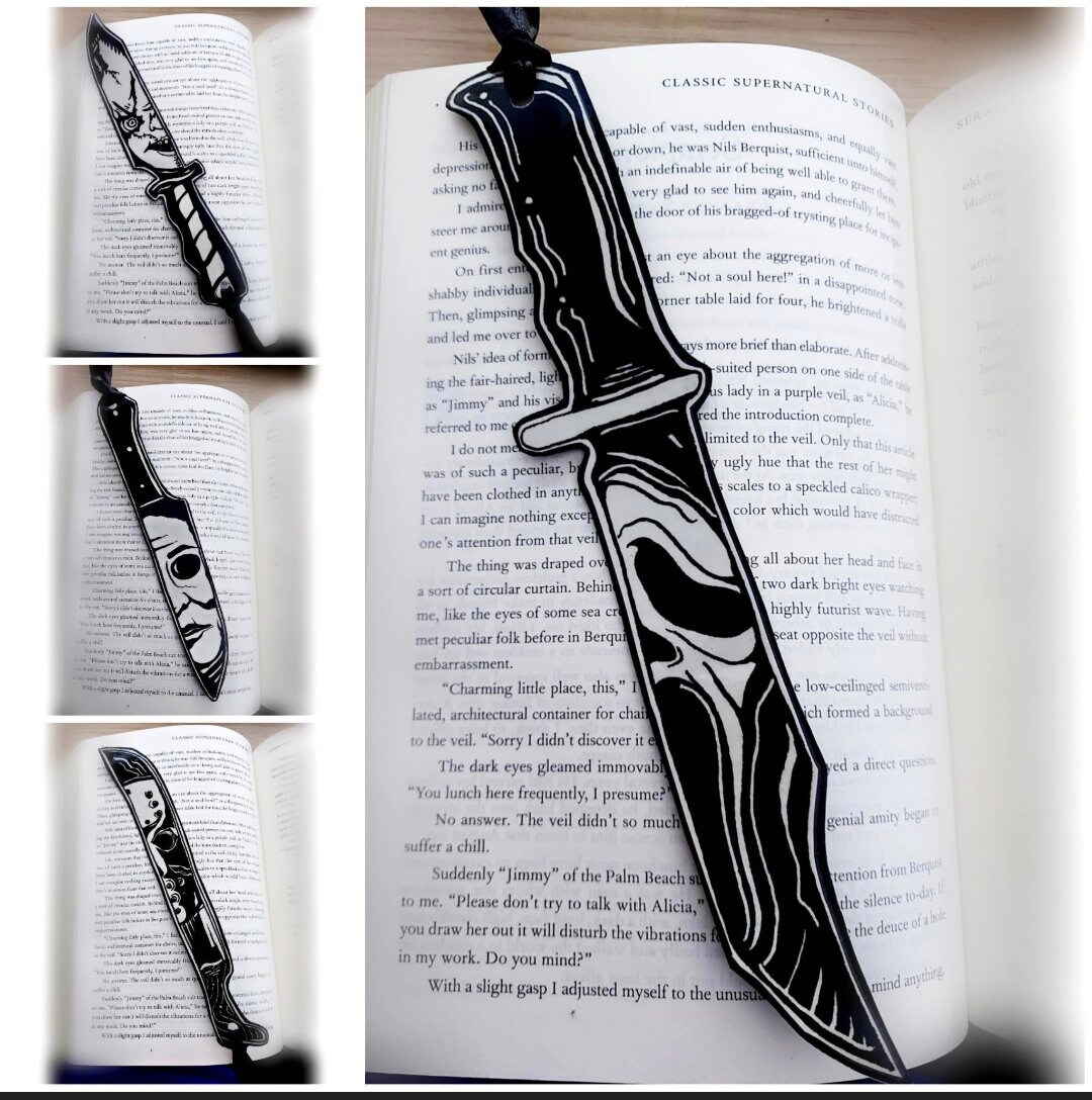Horror Icon Serial Killer Bookmarks hand Drawn & Handmadegift, Bookmark ...