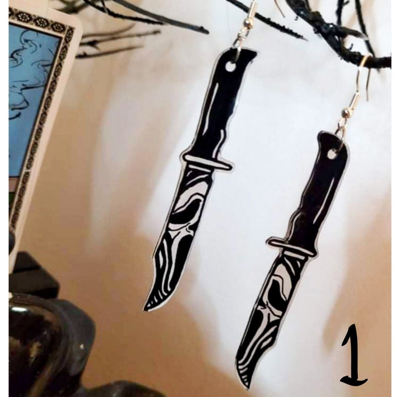 Horror Icon Serial Killer Knife Earrings, Earrings, Dangle, Knives ...
