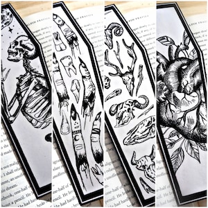 Dark Coffin Bookmarks, Skeleton, Horror, Anatomy, Gift, Dark, Gothic ...