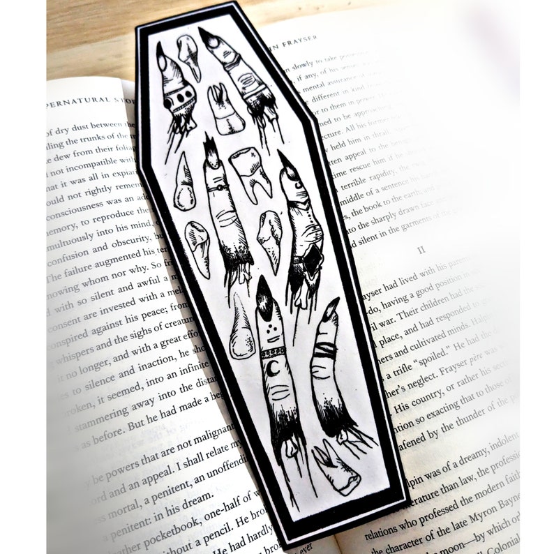 Dark Coffin Bookmarks, Skeleton, Horror, Anatomy, Gift, Dark, Gothic ...