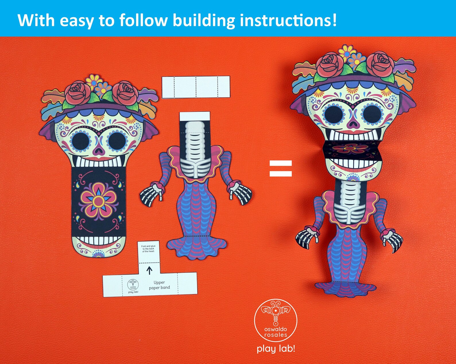 La Catrina Paper Puppet Halloween Holiday Printable - Etsy