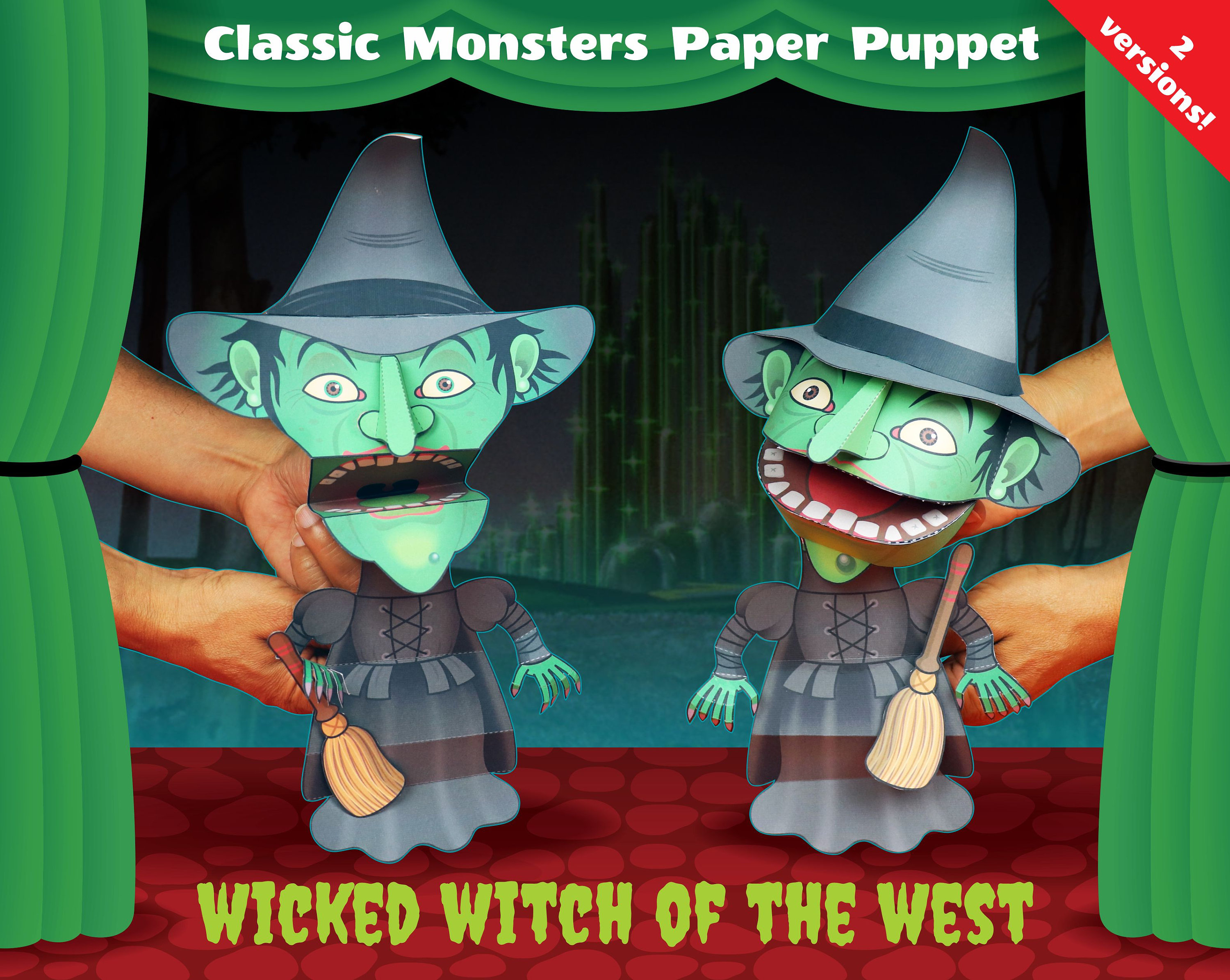 Wicked Witch of the West, Paper Puppet, Halloween, Printable ...