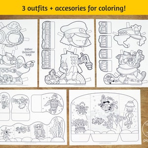 Paper Doll, Yellow Submarine, Captain, Printable, Paper Set, Paper ...