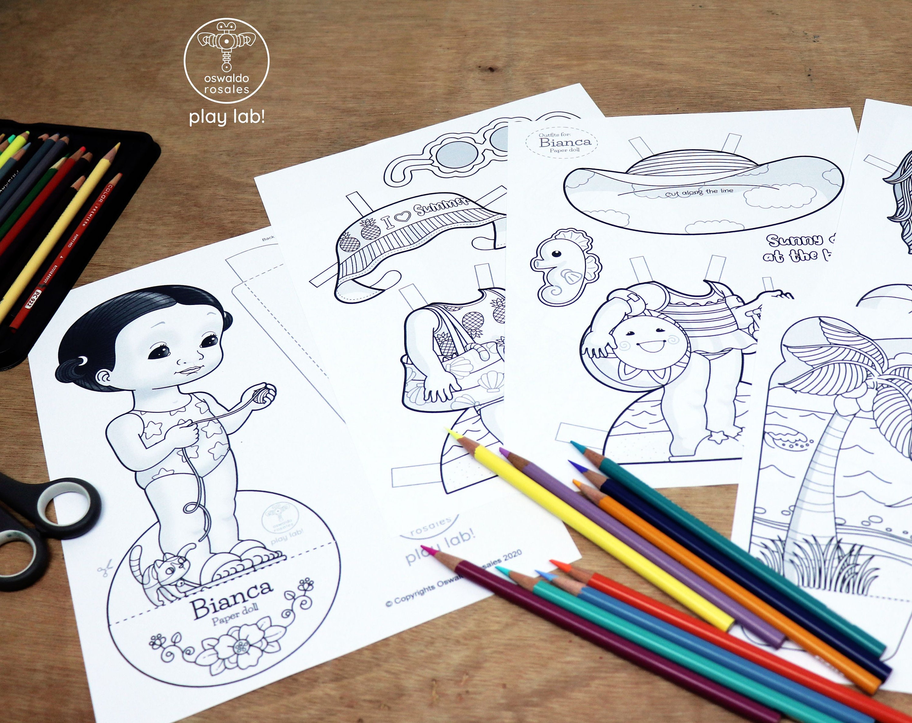 Paper Doll Sunny Sunsummer Day Beach Printable Paper - Etsy