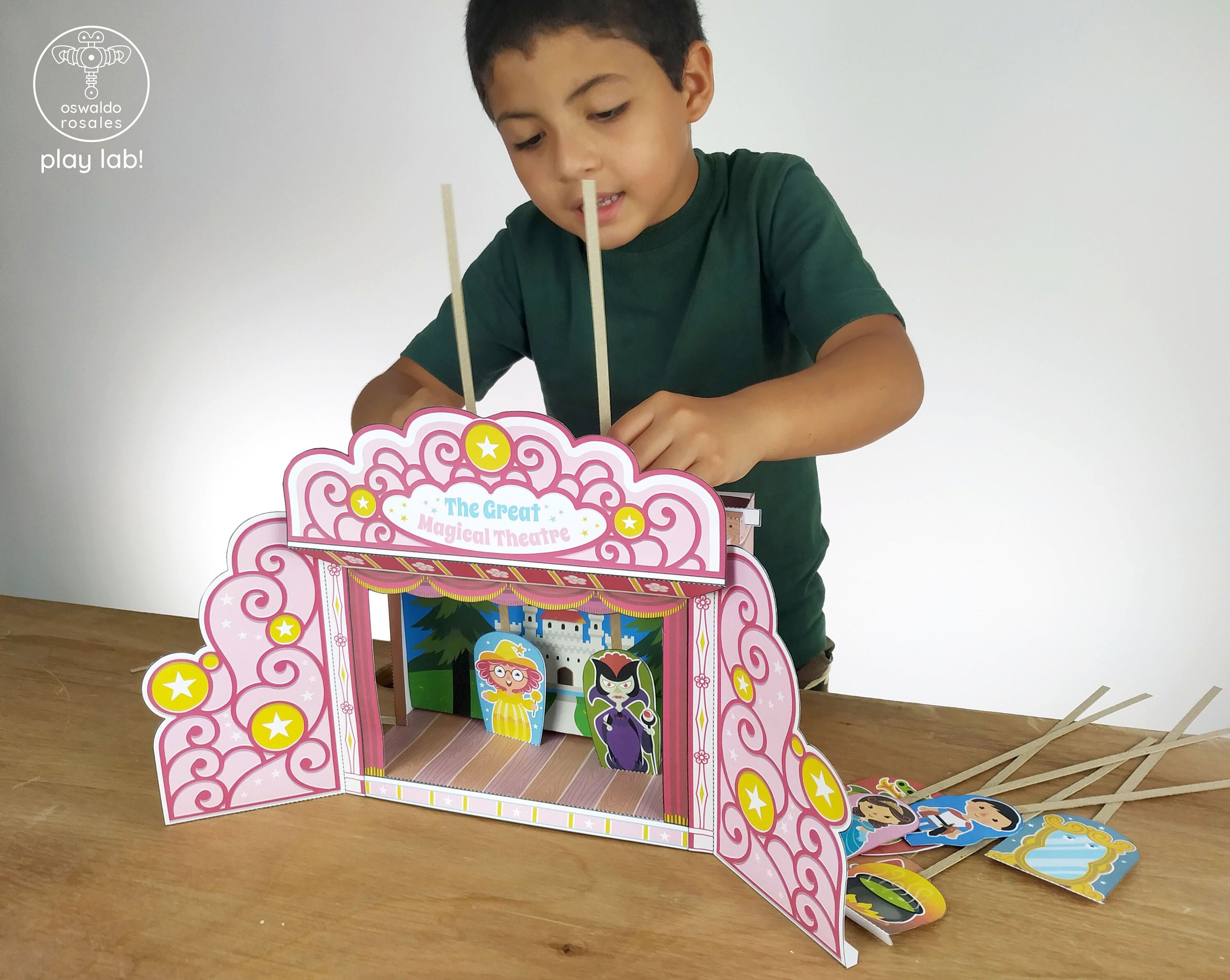 Toy Theatre, Pink, Toy Theater, Paper Puppets, Fairy Tale, Printable ...