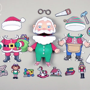 Santa Claus, Paper Puppet, Christmas, Holiday, Printable, Papercraft ...