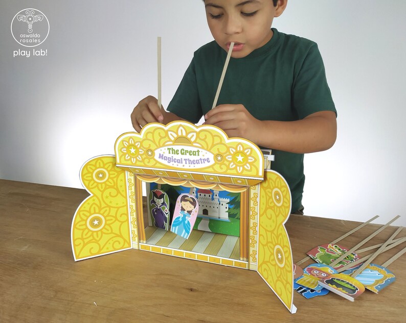 Toy Theatre, Yellow, Toy Theater, Paper Puppets, Fairy Tale, Printable ...