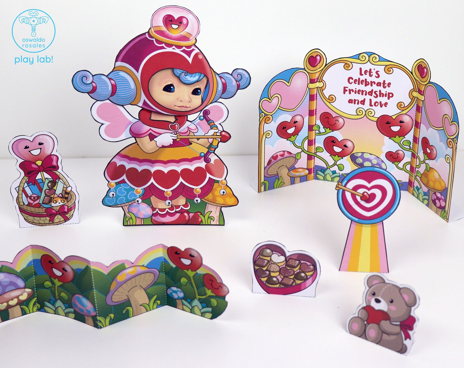 Paper Doll, St. Valentine, Holiday, Printable, Paper Set, Paper Craft ...