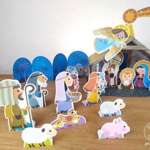 Nativity Scene, Printable, Paper Model, Paper Set, Paper Craft, Paper ...