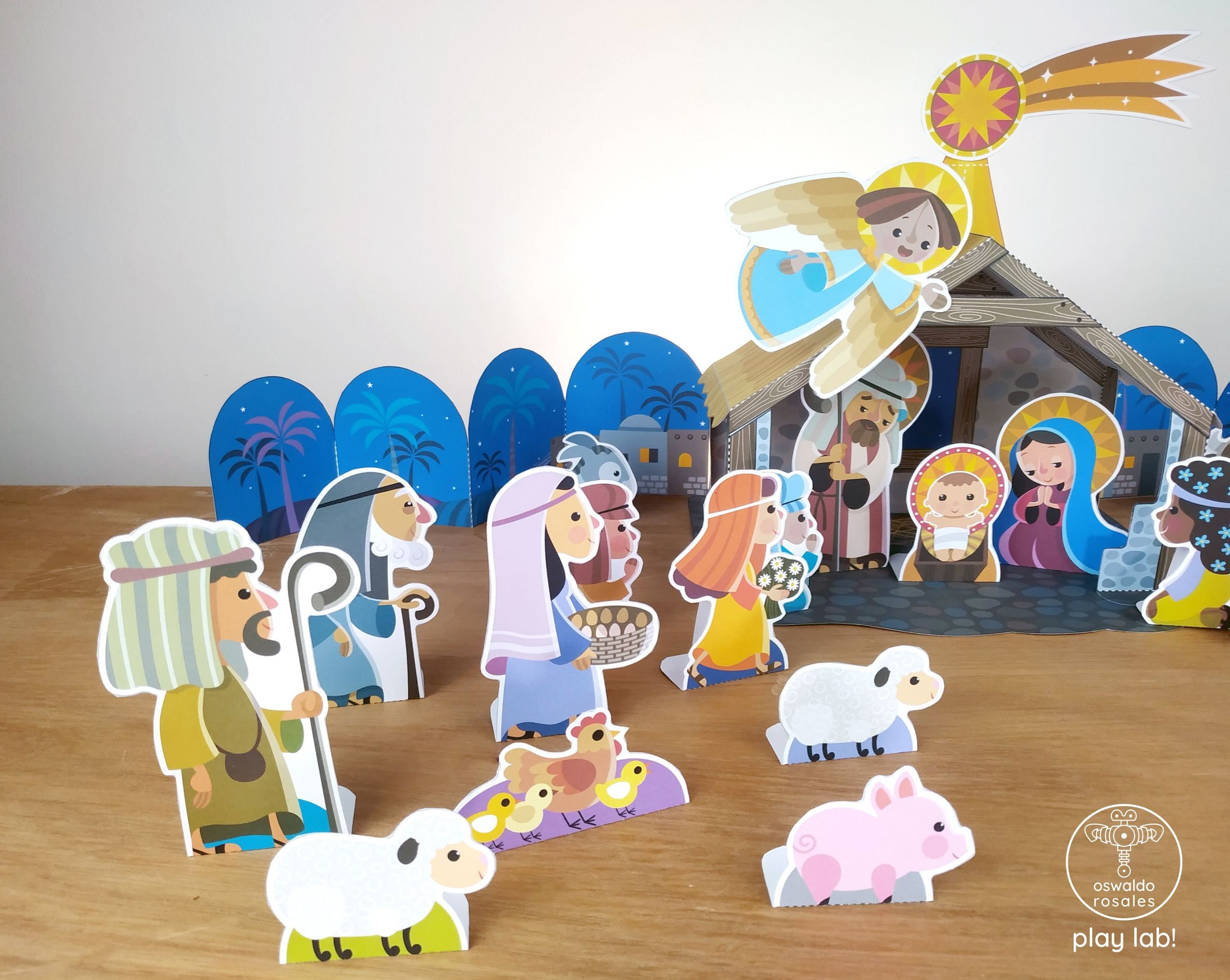 Nativity Scene, Printable, Paper Model, Paper Set, Paper Craft, Paper ...