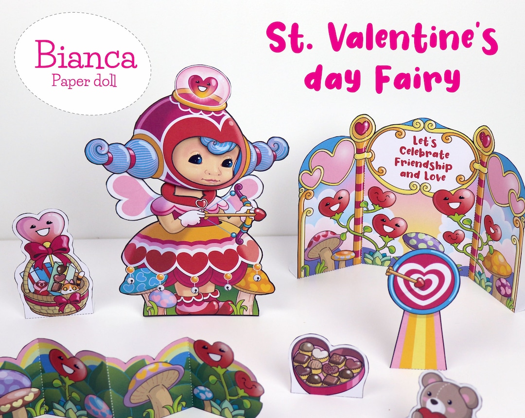 Paper Doll, St. Valentine, Holiday, Printable, Paper Set, Paper Craft ...