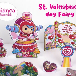 Paper Doll, St. Valentine, Holiday, Printable, Paper Set, Paper Craft ...