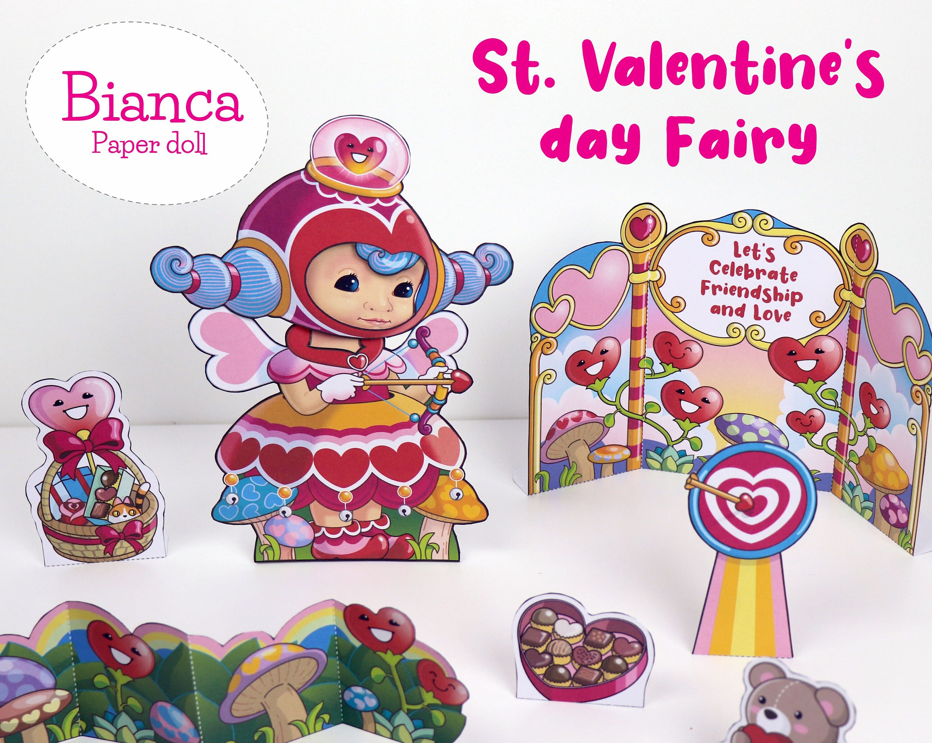 Paper Doll, St. Valentine, Holiday, Printable, Paper Set, Paper Craft ...