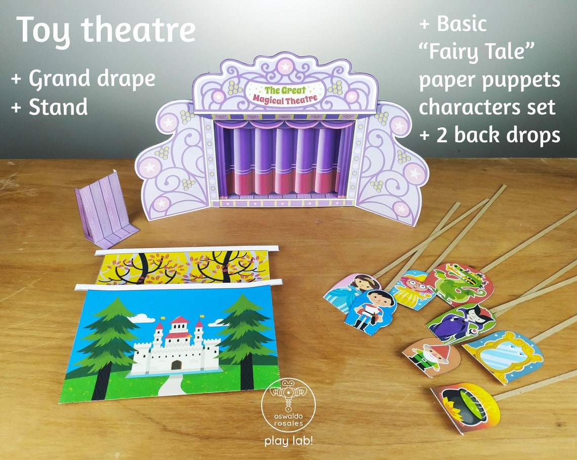 Toy Theatre Violet Toy Theater Paper Puppets Fairy Tale - Etsy