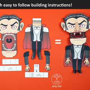Dracula Paper Puppet Halloween Holiday Printable - Etsy