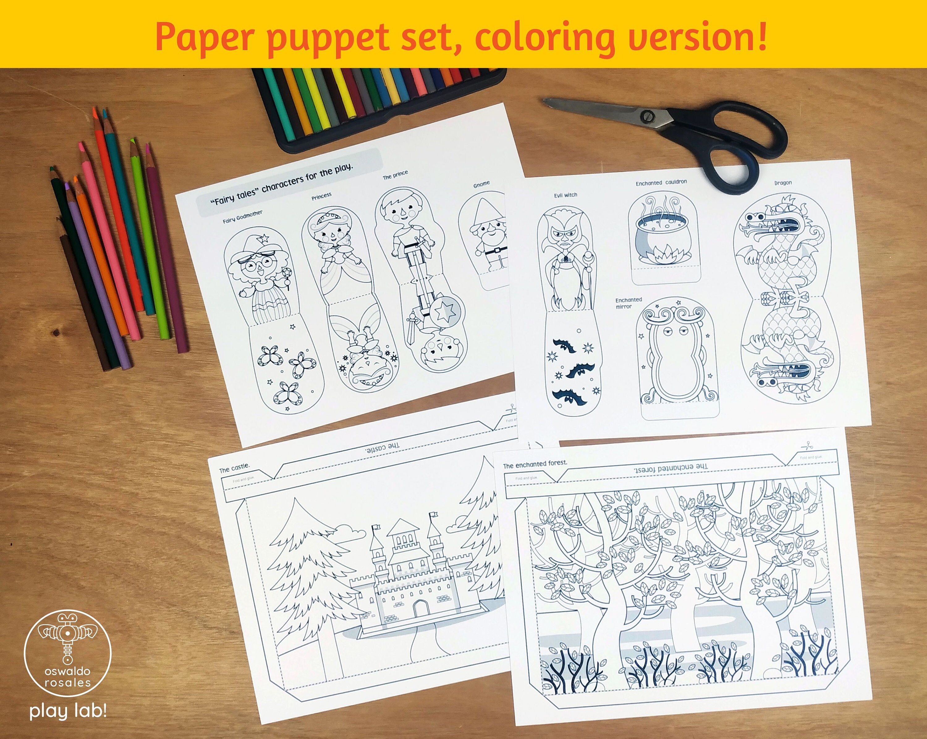 Toy Theatre, Yellow, Toy Theater, Paper Puppets, Fairy Tale, Printable ...