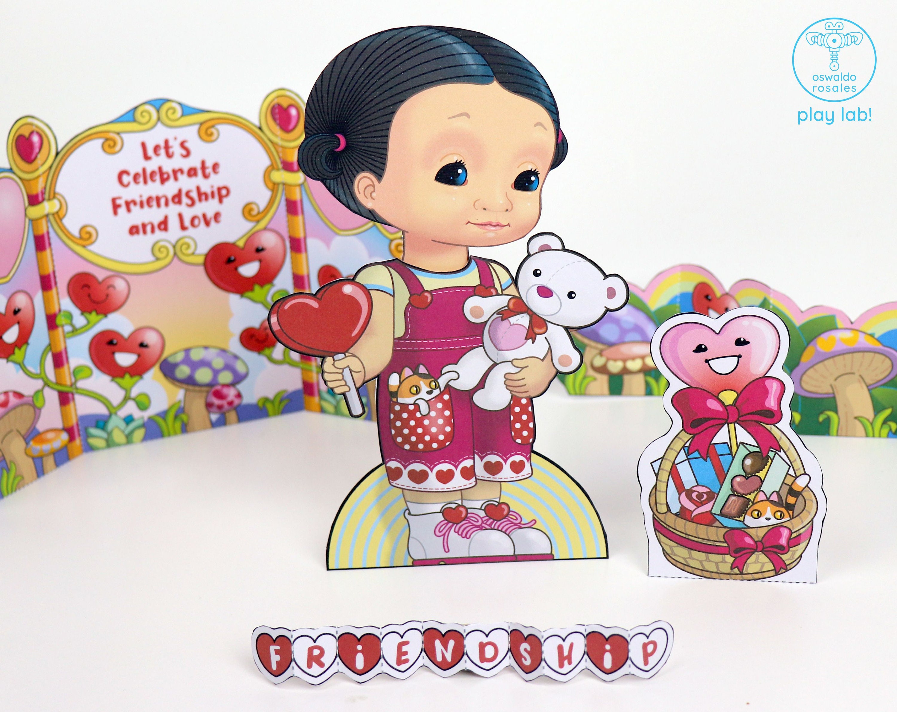 Paper Doll, St. Valentine, Holiday, Printable, Paper Set, Paper Craft ...