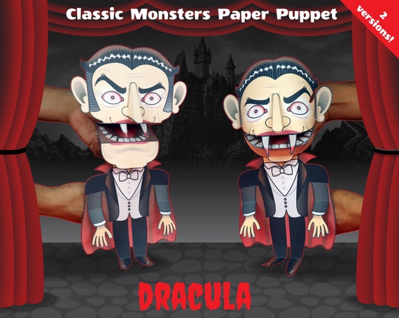 Dracula Paper Puppet Halloween Holiday Printable - Etsy