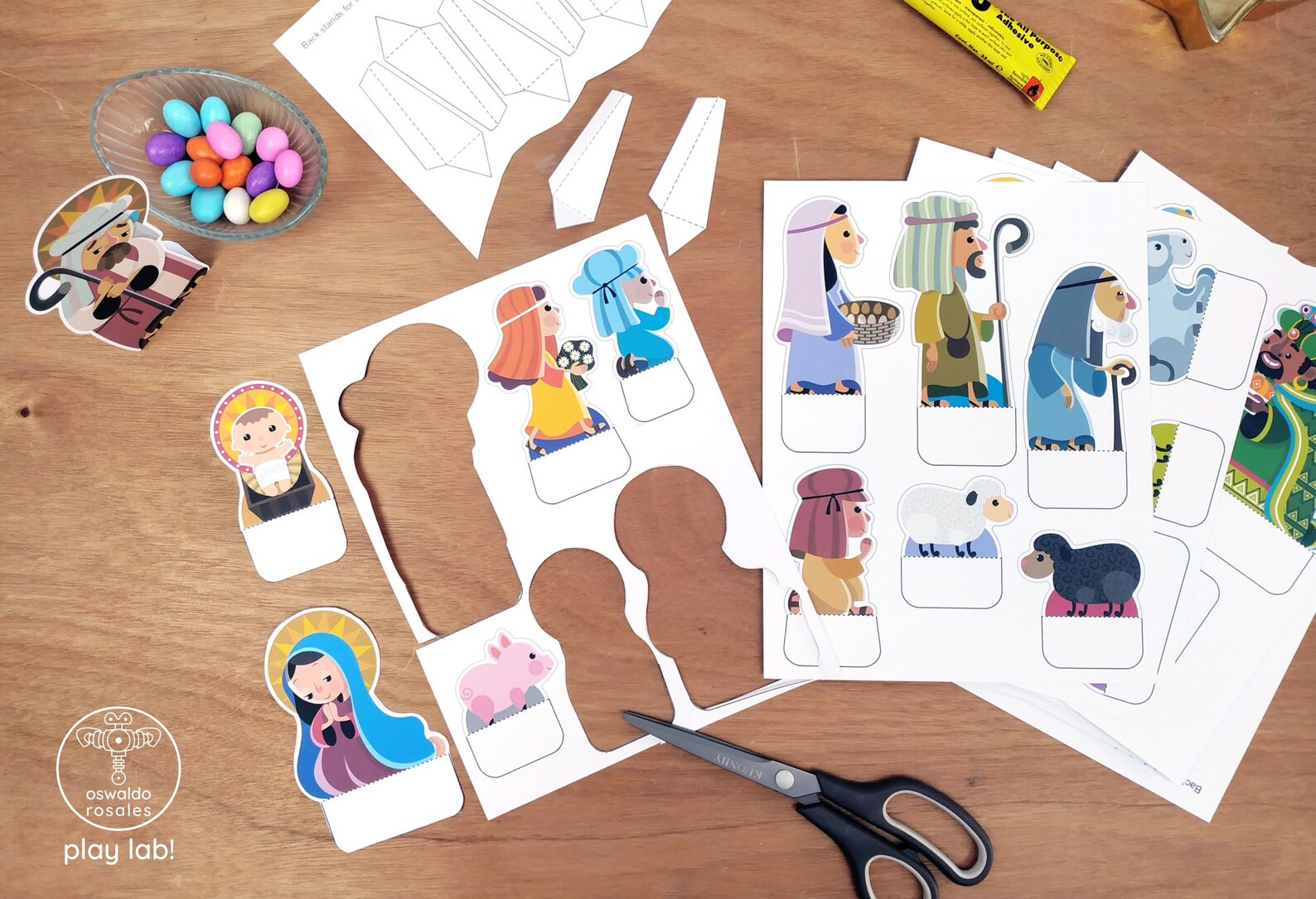 Nativity Scene, Printable, Paper Model, Paper Set, Paper Craft, Paper ...