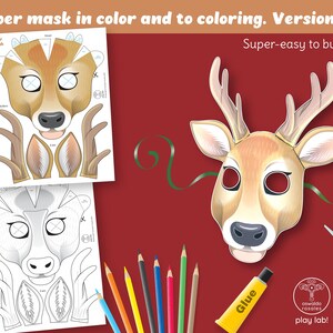 Deer, Paper Mask, North American Animal, Printable, Paper Craft, Paper ...