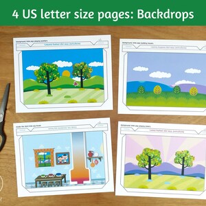 Paper Puppets Set, Three Little Pigs, Fairy Tale, Printable, Coloring ...