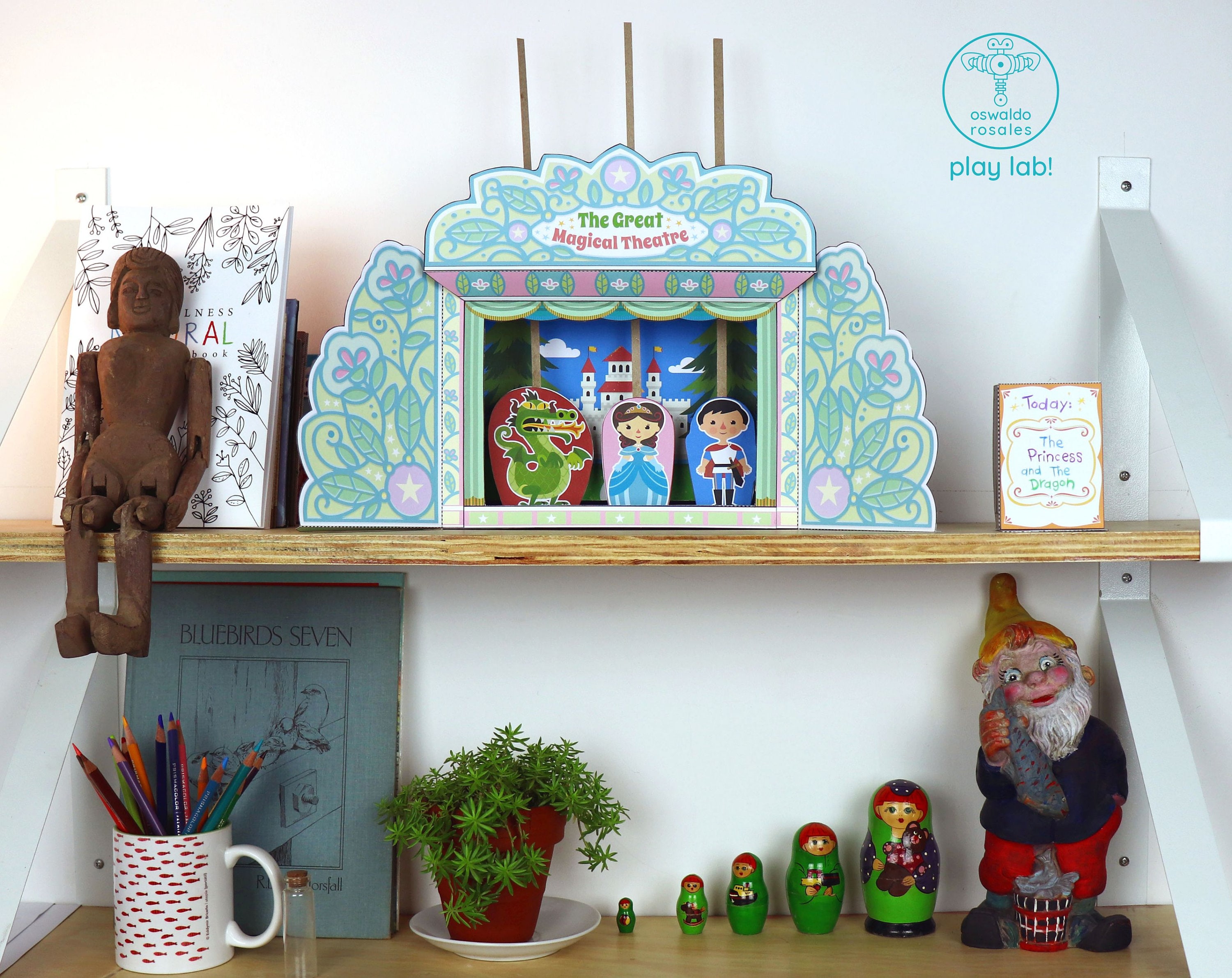 Toy Theatre, Green, Toy Theater, Paper Puppets, Fairy Tale, Printable ...
