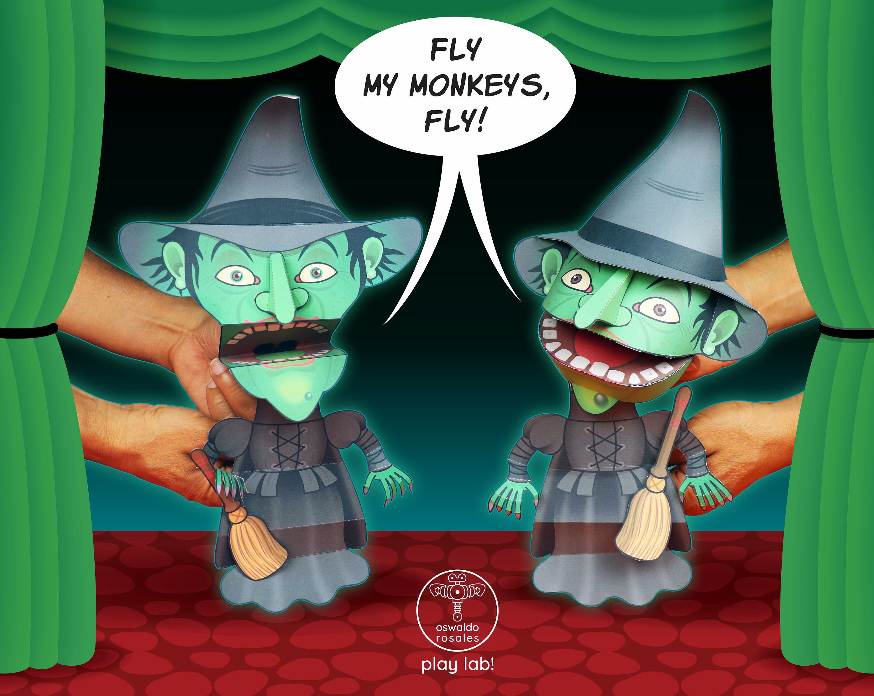 Wicked Witch of the West, Paper Puppet, Halloween, Printable ...