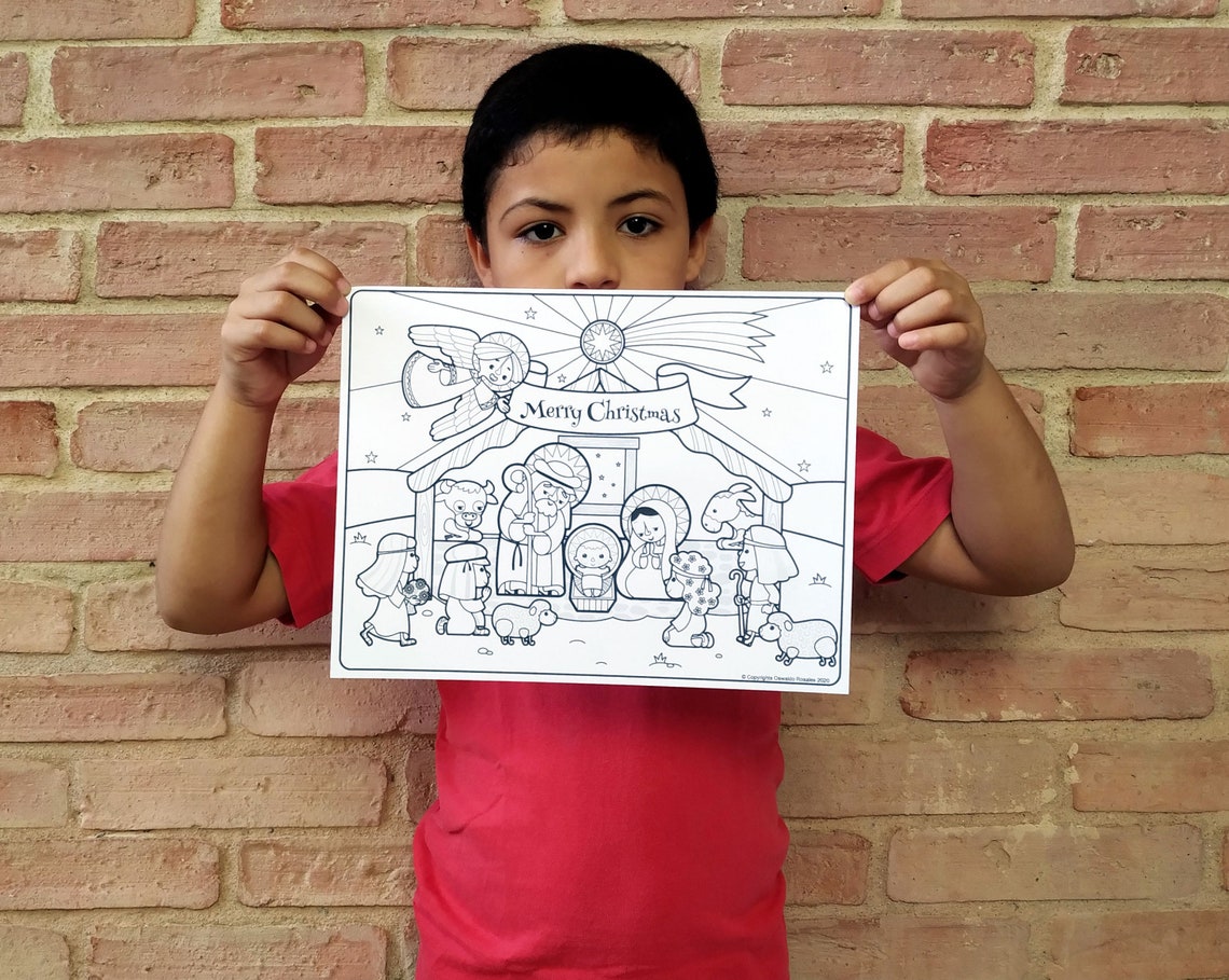 Nativity Scene, Holiday, Coloring Page, Coloring Sheet, Printable ...