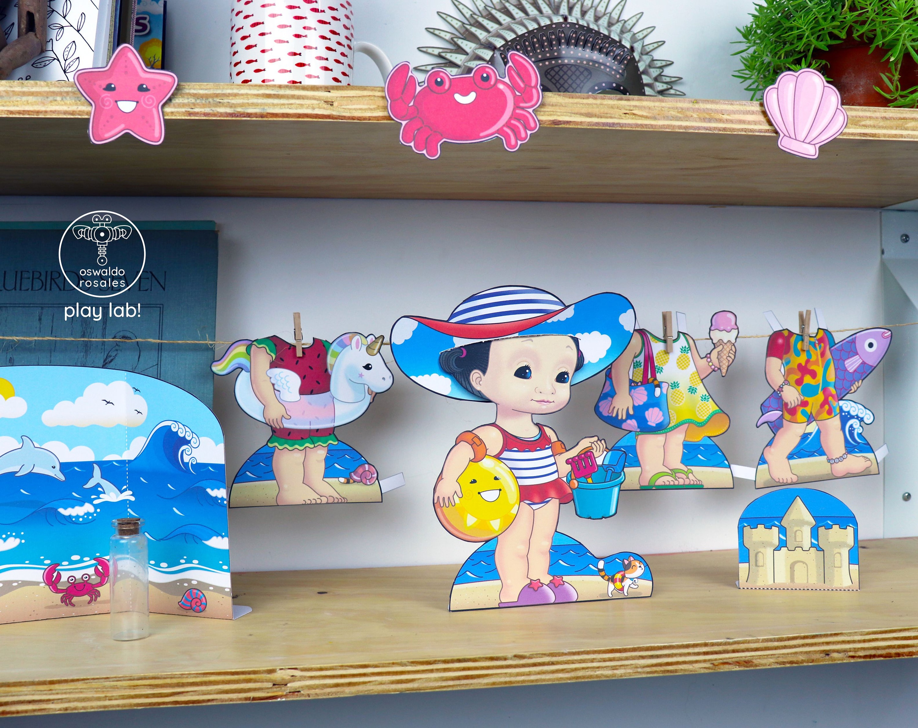 Paper Doll Sunny Sunsummer Day Beach Printable Paper - Etsy