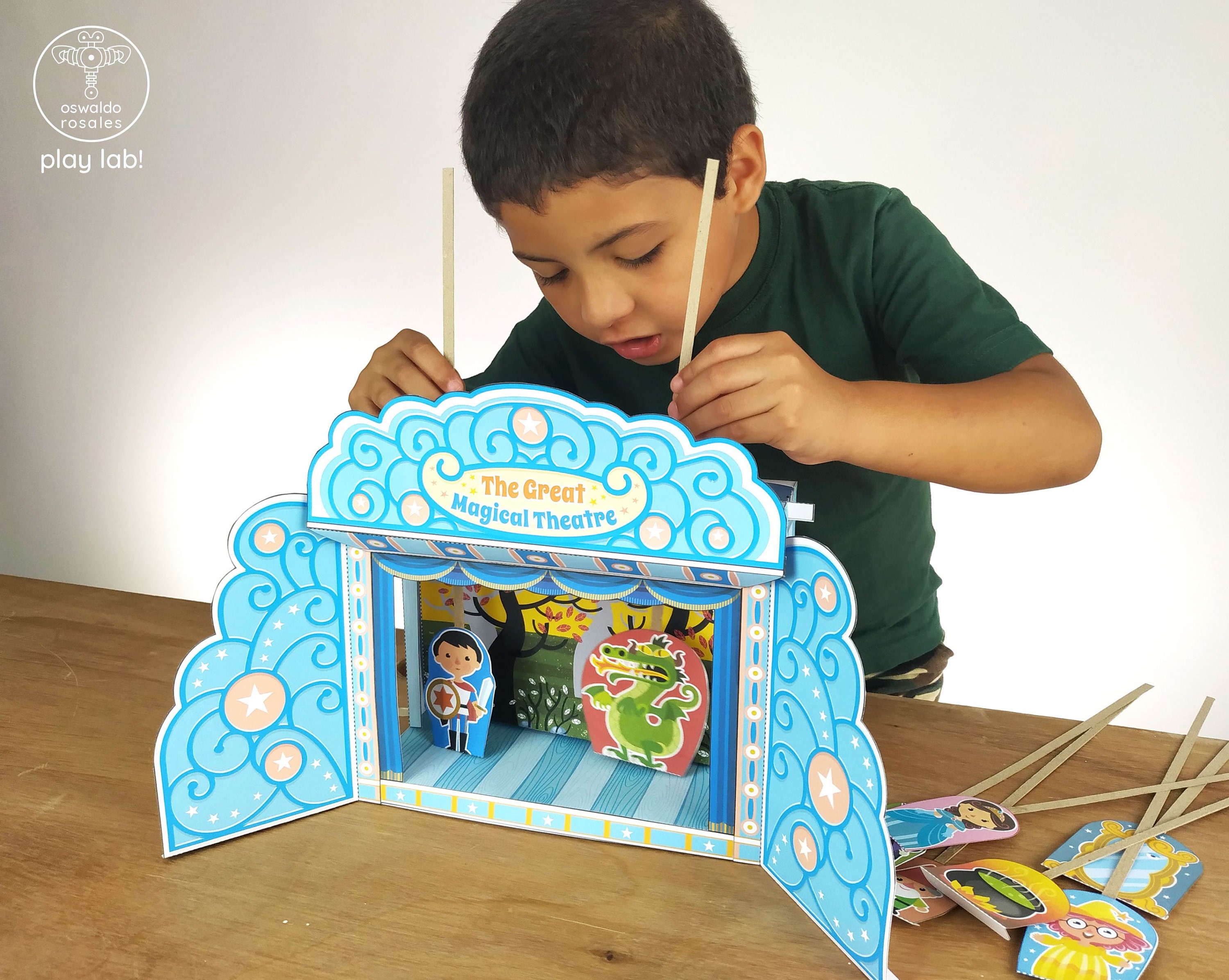 Toy Theatre, Blue, Toy Theater, Paper Puppets, Fairy Tale, Printable ...