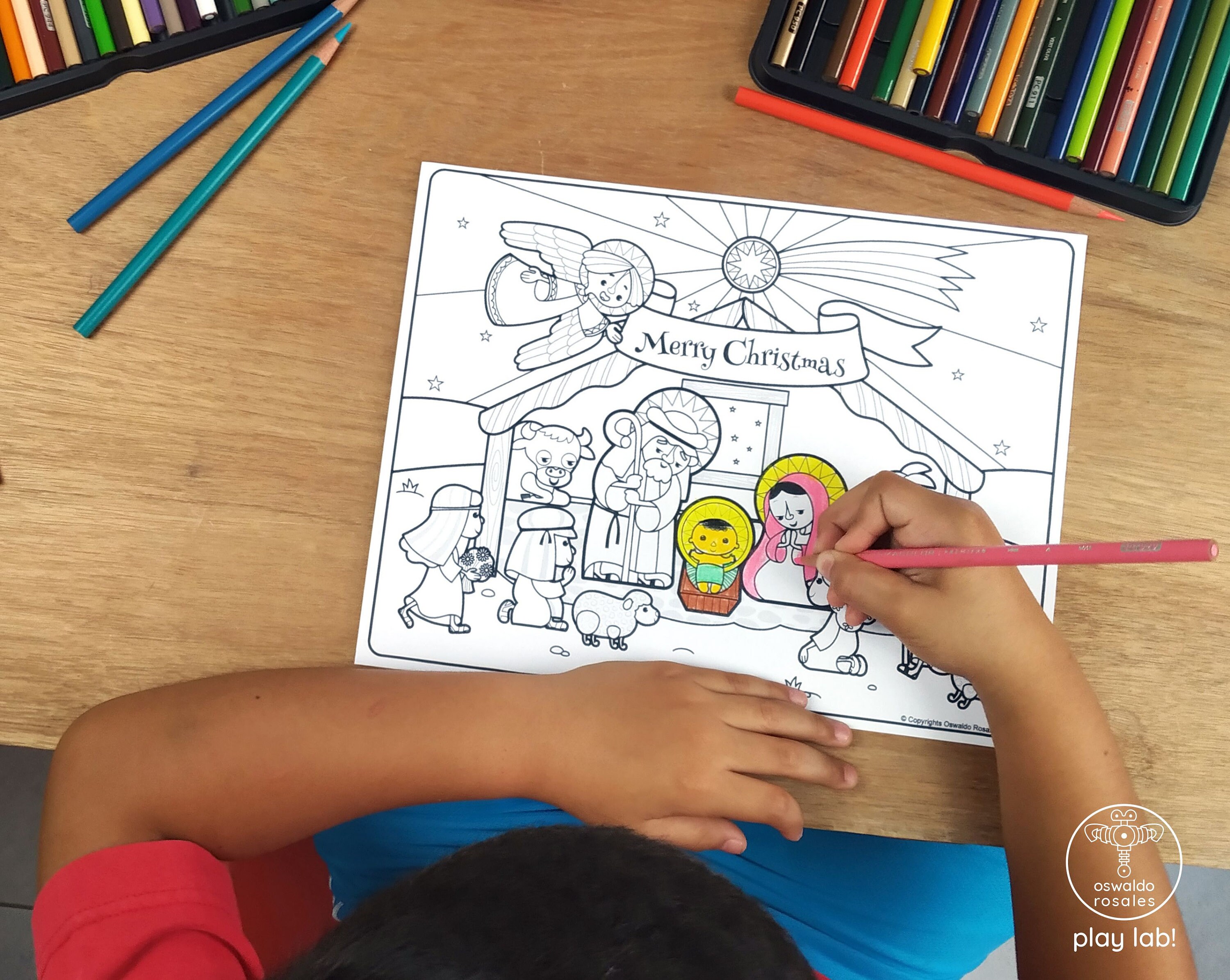 Nativity Scene, Holiday, Coloring Page, Coloring Sheet, Printable ...