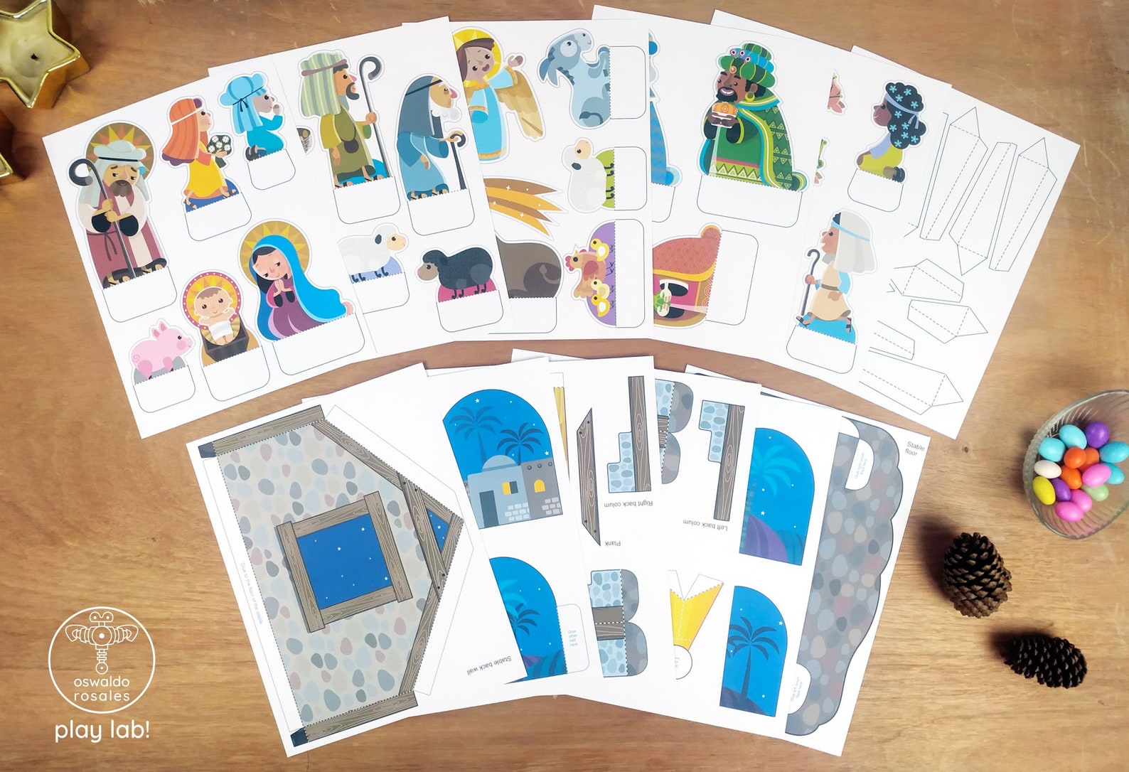 Nativity Scene, Printable, Paper Model, Paper Set, Paper Craft, Paper ...