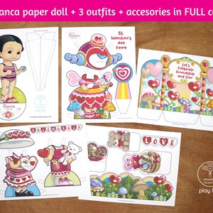Paper Doll, St. Valentine, Holiday, Printable, Paper Set, Paper Craft ...