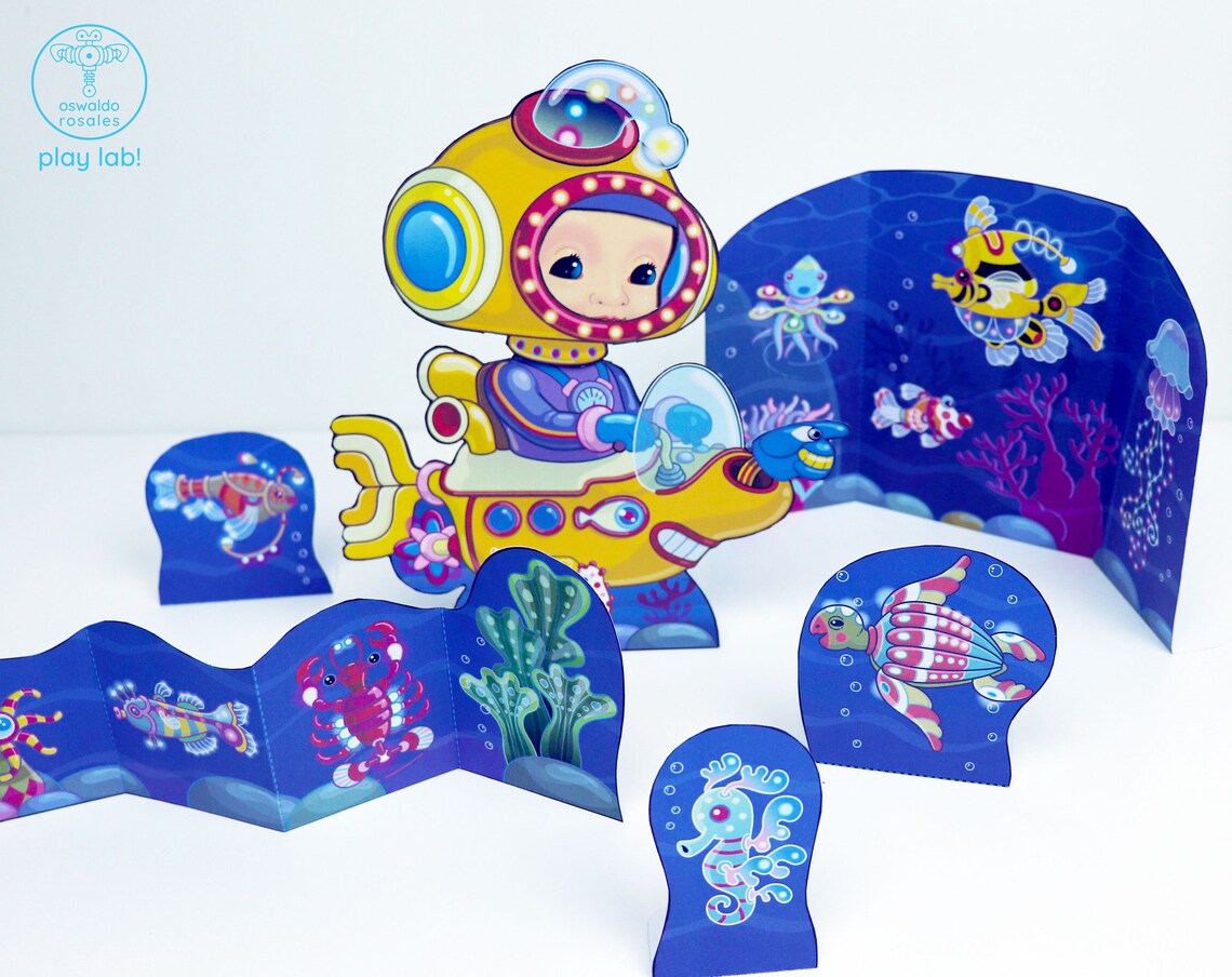 Paper Doll, Yellow Submarine, Captain, Printable, Paper Set, Paper ...