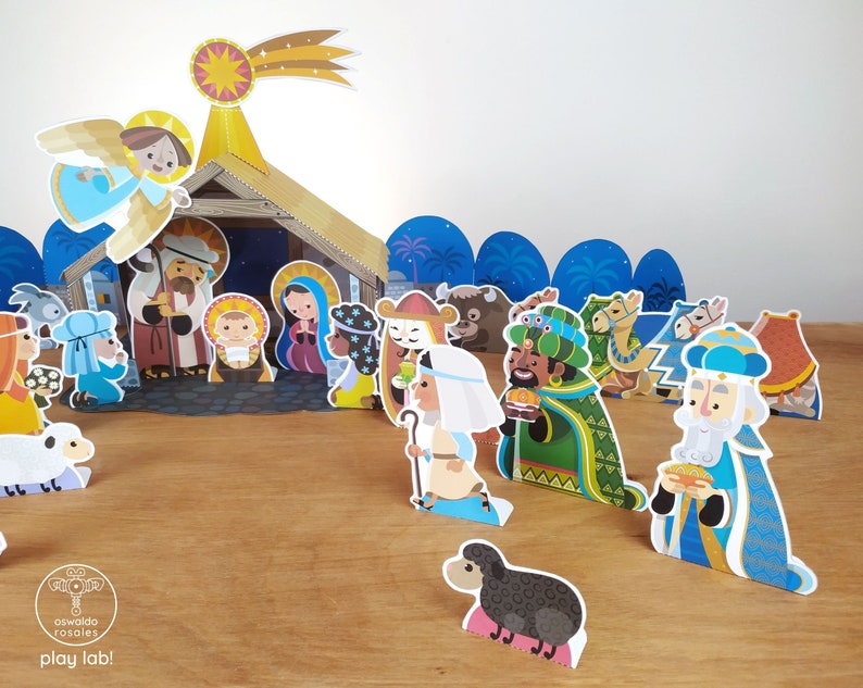 Nativity Scene, Printable, Paper Model, Paper Set, Paper Craft, Paper ...