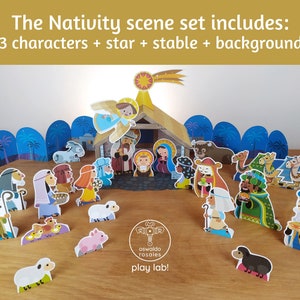 Nativity Scene, Printable, Paper Model, Paper Set, Paper Craft, Paper ...