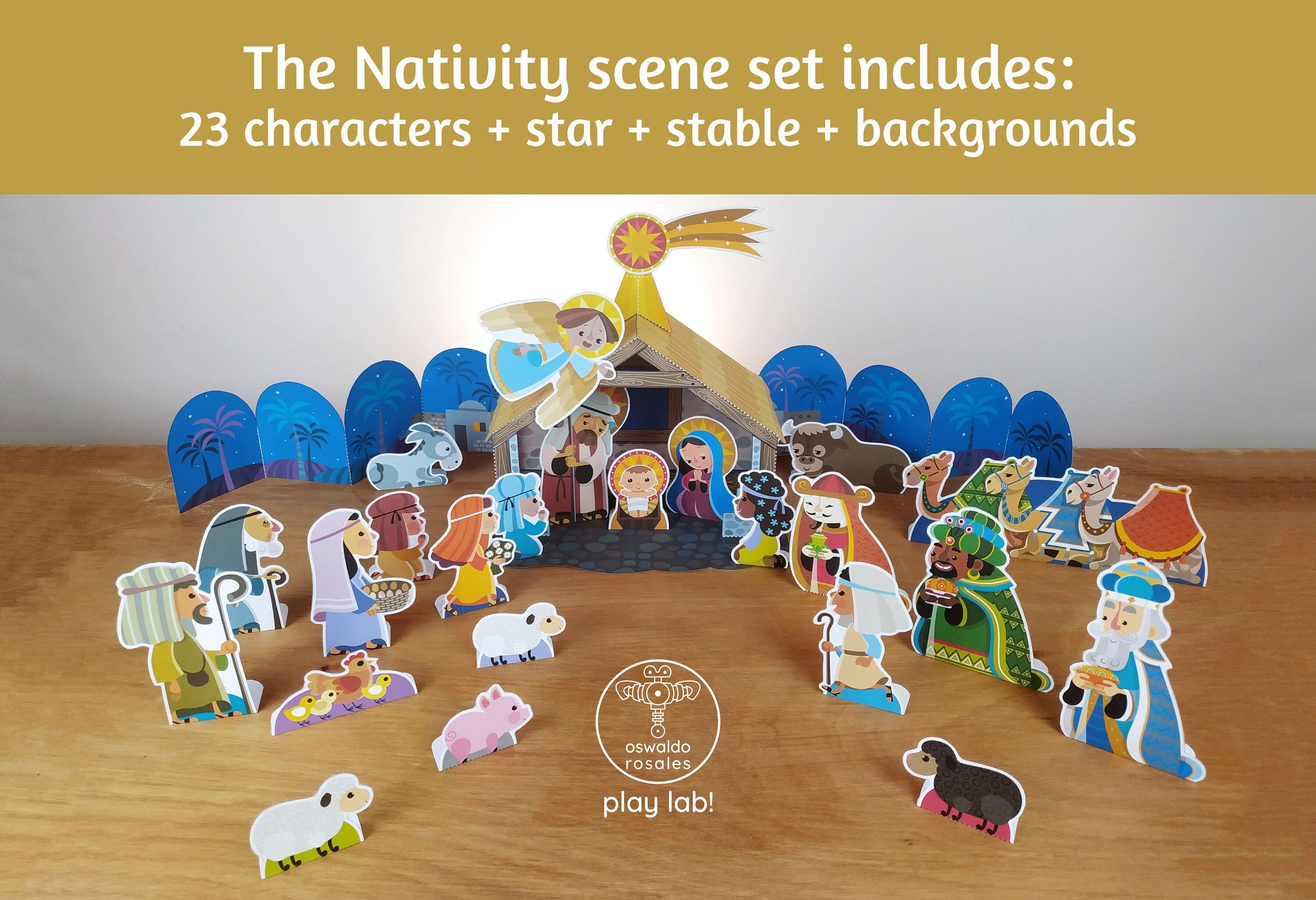 Nativity Scene, Printable, Paper Model, Paper Set, Paper Craft, Paper ...