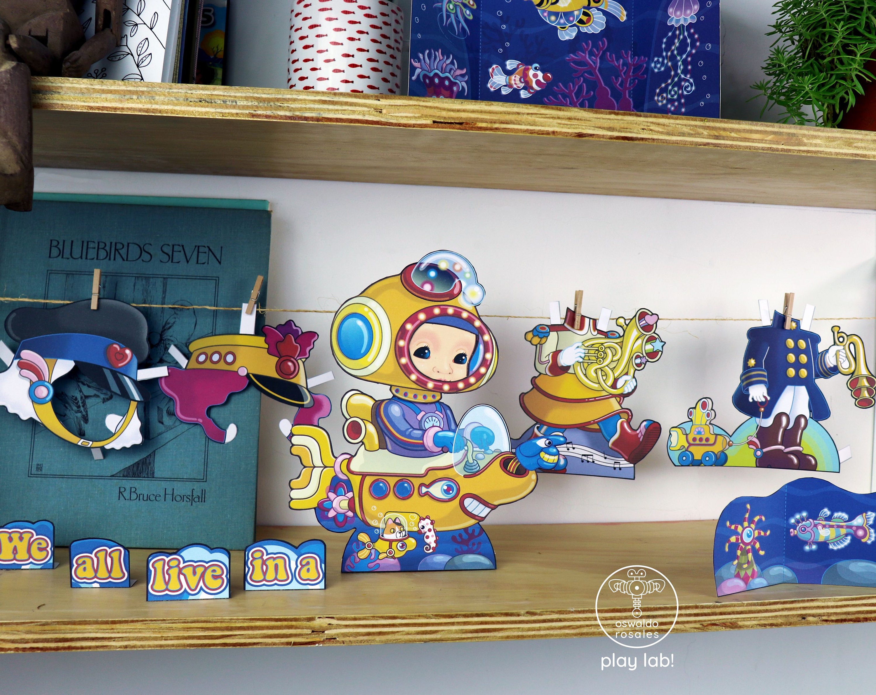 Paper Doll, Yellow Submarine, Captain, Printable, Paper Set, Paper ...