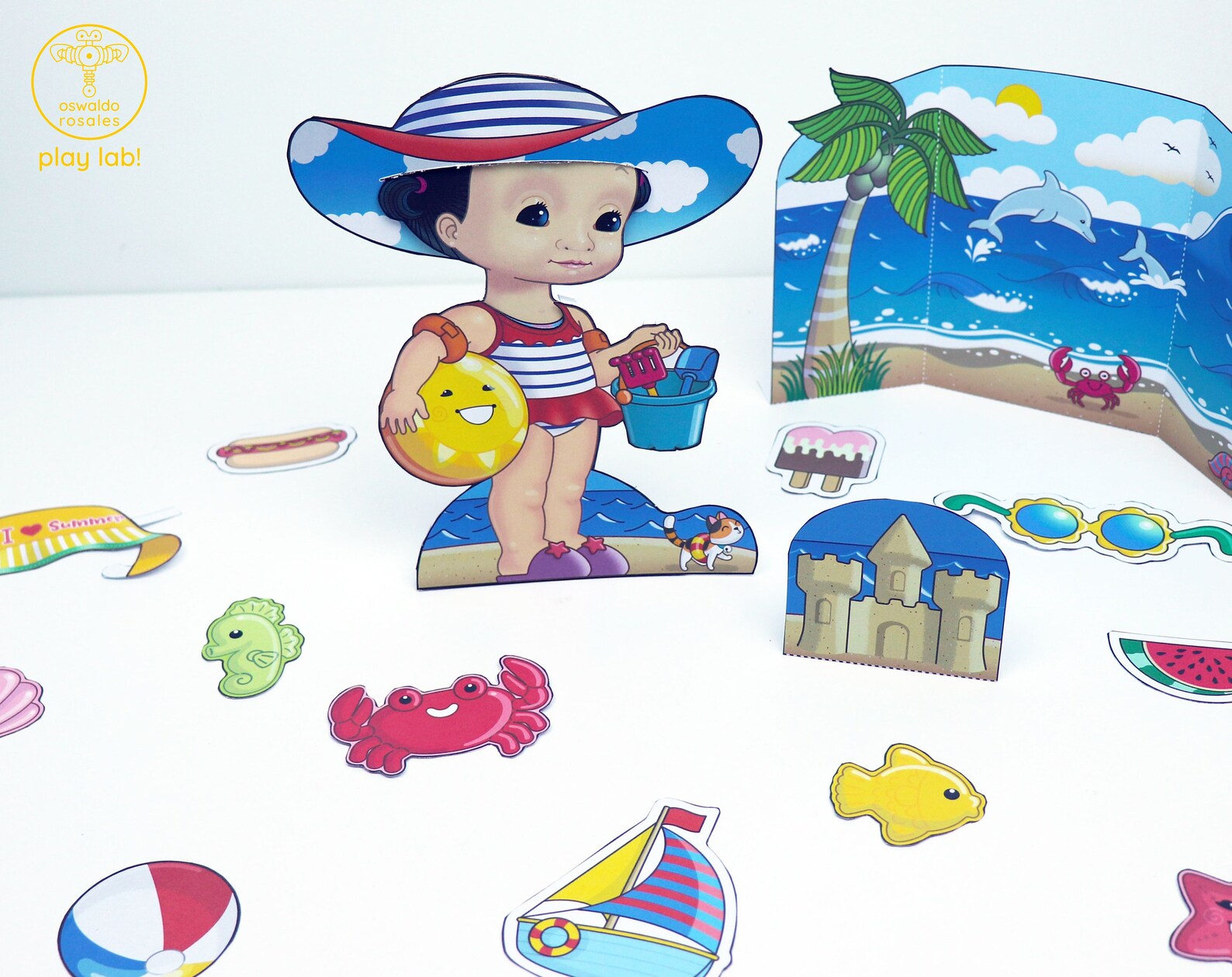 Paper Doll Sunny Sunsummer Day Beach Printable Paper - Etsy