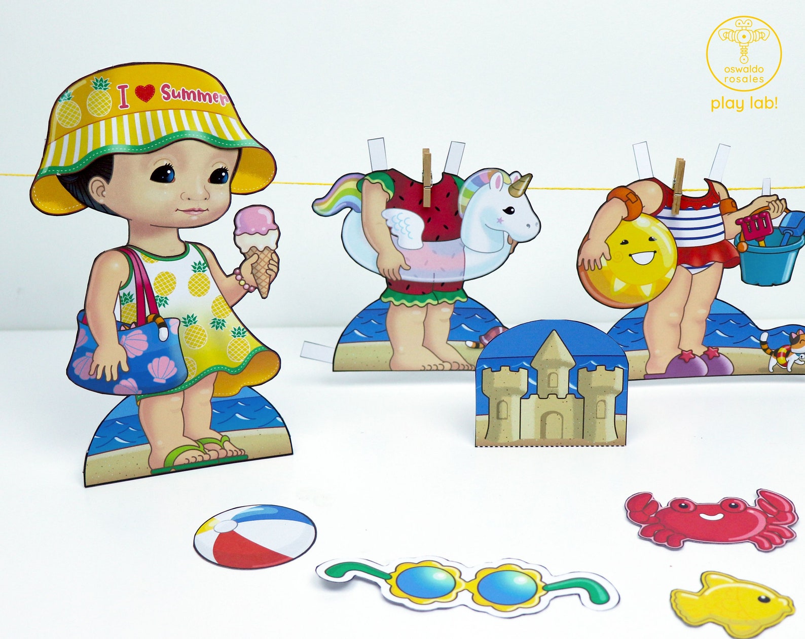 Paper Doll Sunny Sunsummer Day Beach Printable Paper - Etsy