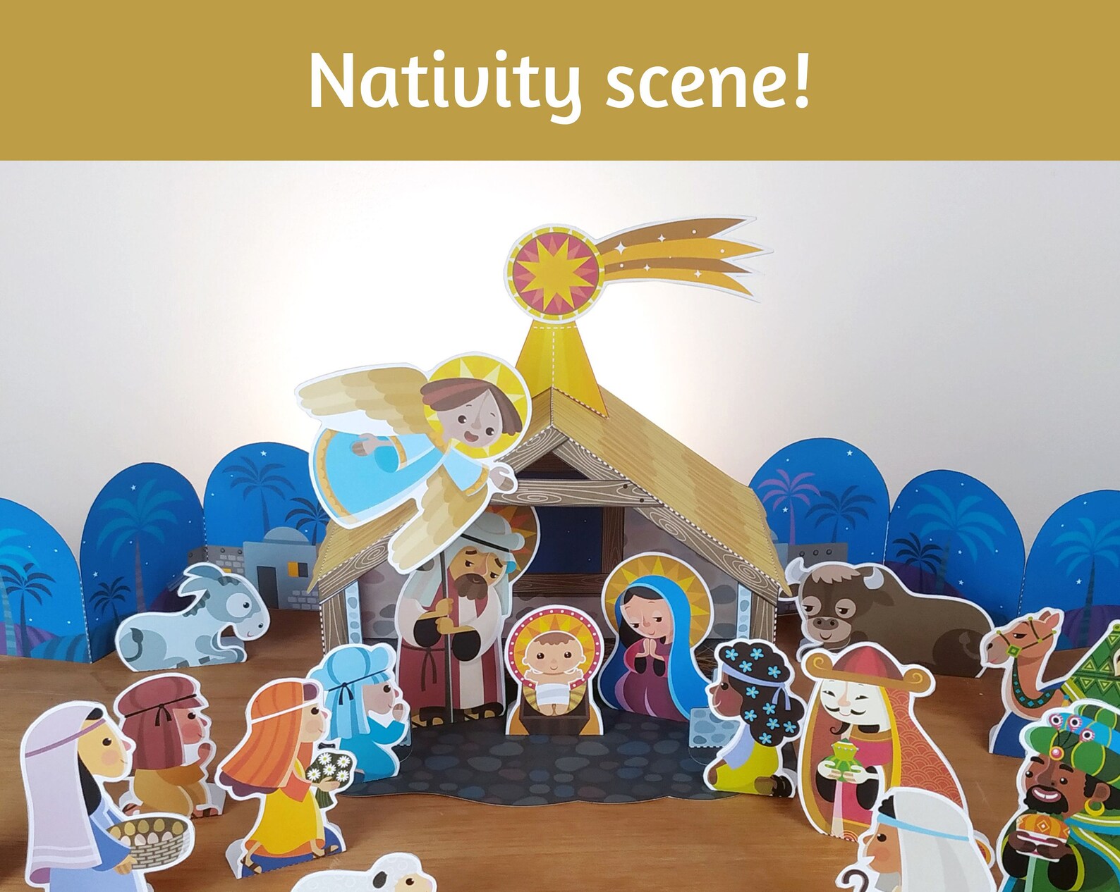 Nativity Scene, Printable, Paper Model, Paper Set, Paper Craft, Paper ...