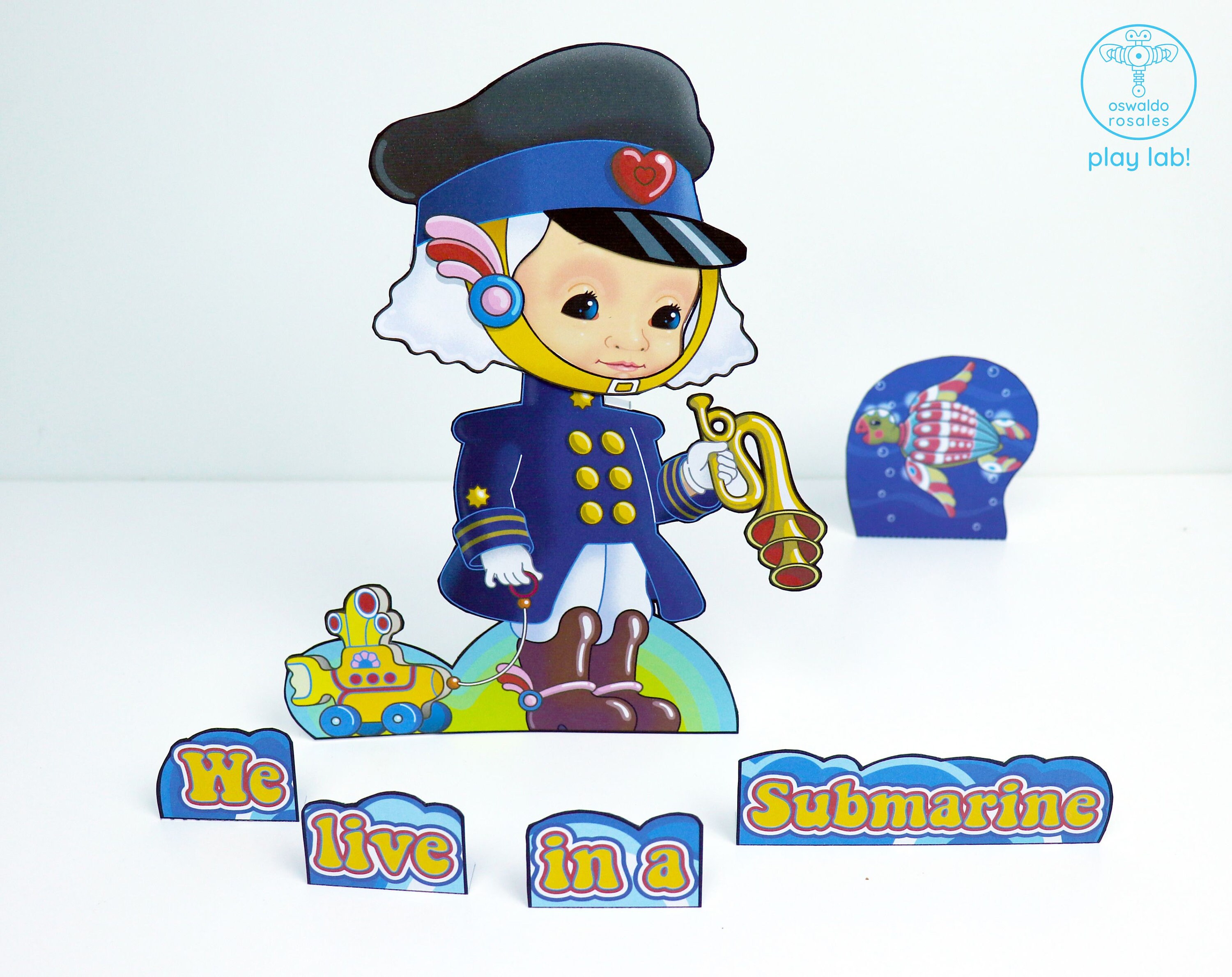 Paper Doll, Yellow Submarine, Captain, Printable, Paper Set, Paper ...