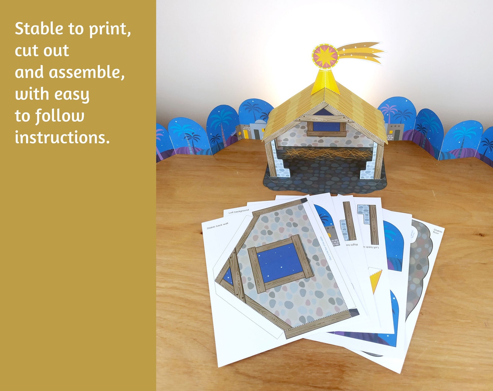 Nativity Scene, Printable, Paper Model, Paper Set, Paper Craft, Paper ...