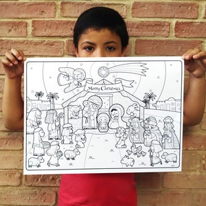 Nativity Scene, Holiday, Coloring Page, Coloring Sheet, Printable ...