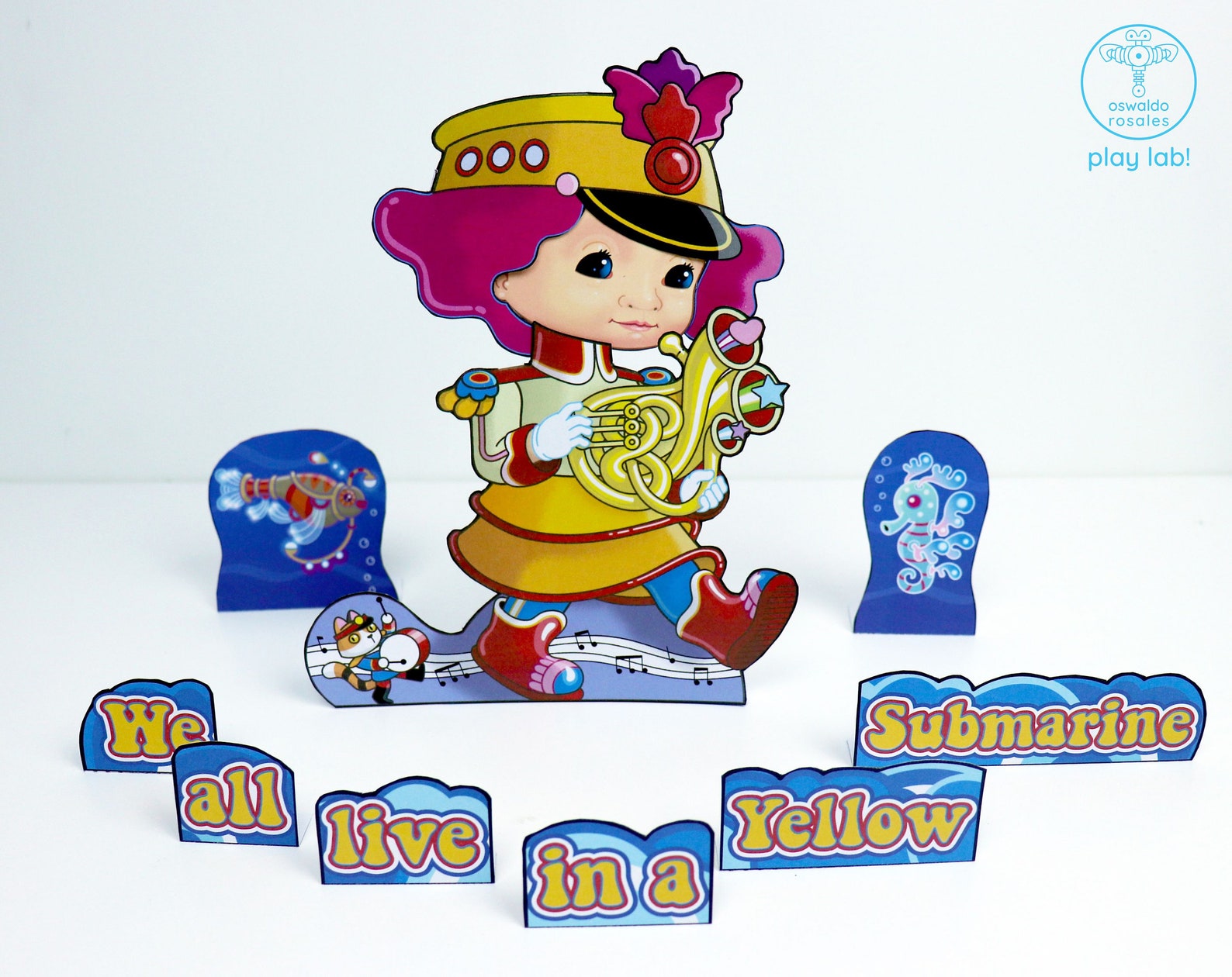 Paper Doll, Yellow Submarine, Captain, Printable, Paper Set, Paper ...